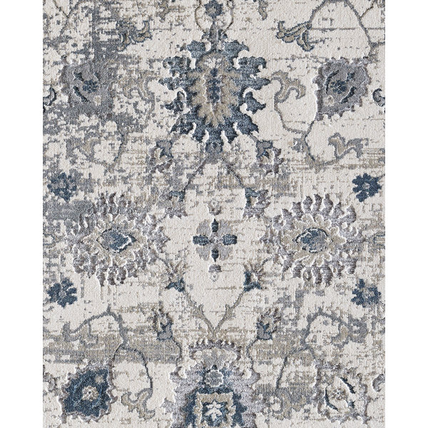 Charlton Home® Rademacher Cream/Blue Area Rug | Wayfair