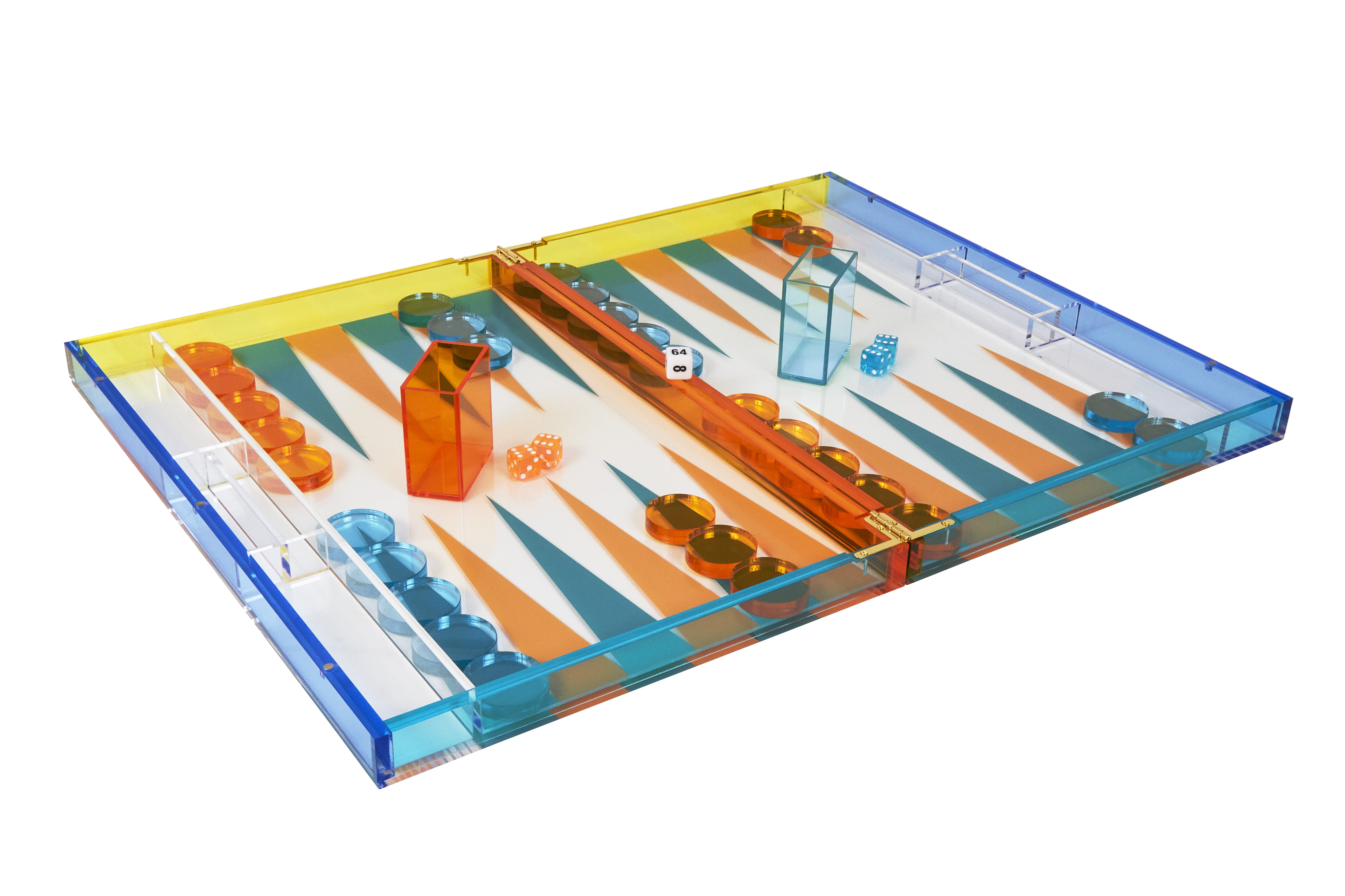 Tizo Lucite Backgammon Set - Multi Color W/Orange | Perigold