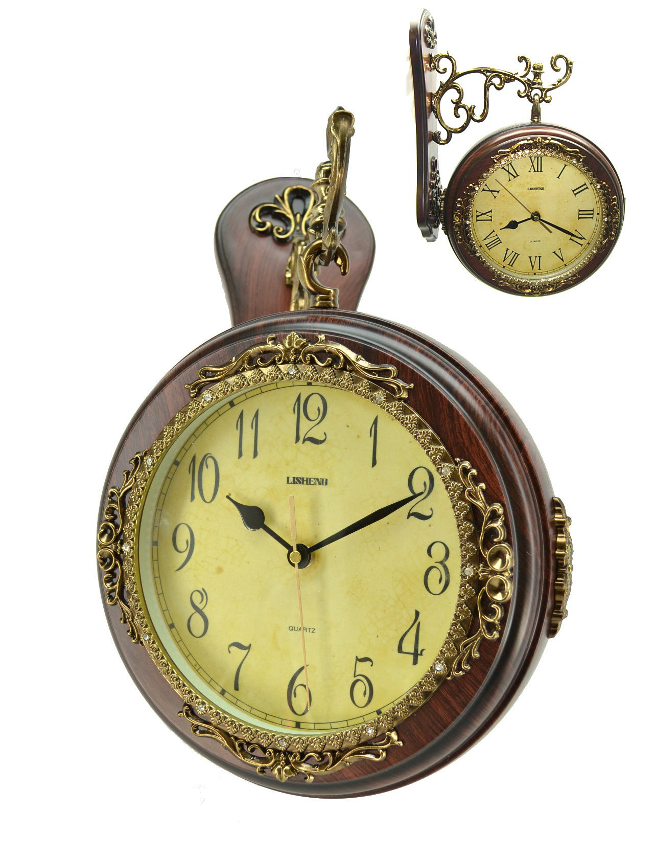 Three Star Im/Ex Inc. Double Faced Hanging Clock & Reviews | Wayfair
