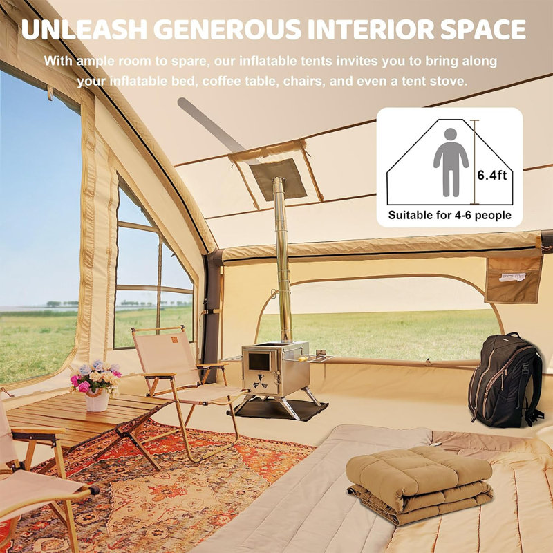 ShangQuan WuLiu Inflatable Tent With Pump,Glamping Tents For 4-6 Person ...