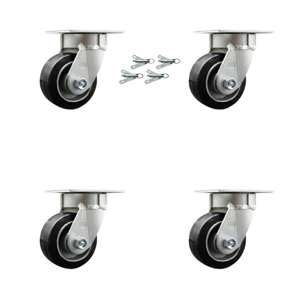 Service Caster Kingpinle Swivel Caster Set with Swivel Locks | Wayfair
