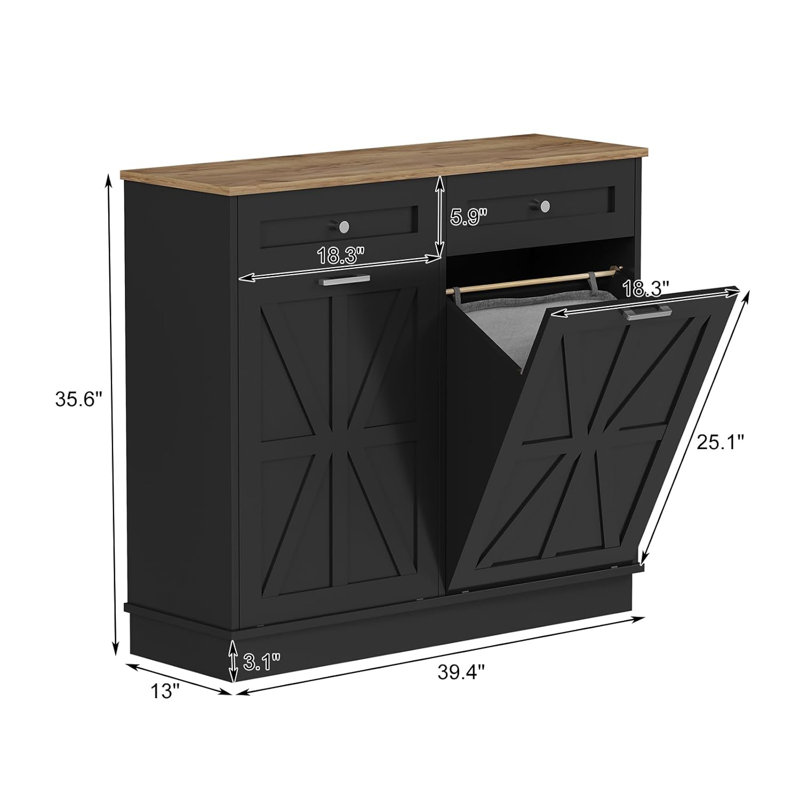 gaomon Double Tilt Out Trash Cabinet, Dual Kitchen Wood Trash Can ...