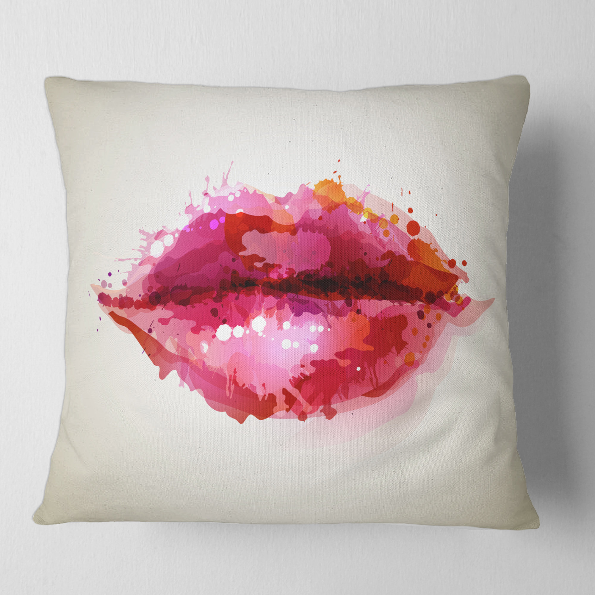 Design Art Woman Lips Formed by Blots Square Pillow Cover and Insert ...