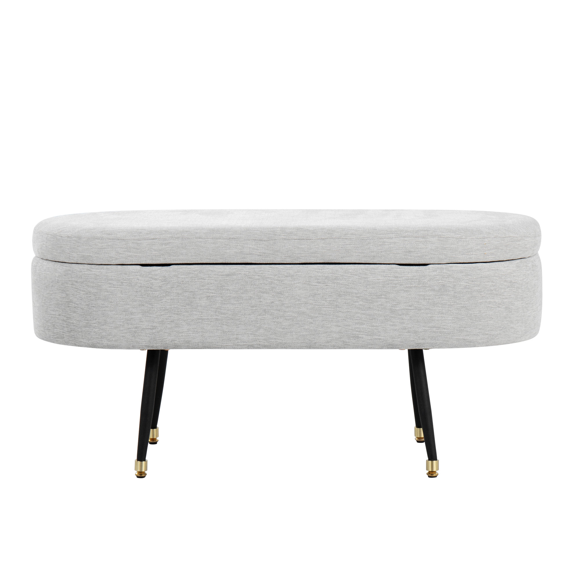 Mercer41 Harvey Contemporary Storage Bench In Black Metal And Light ...