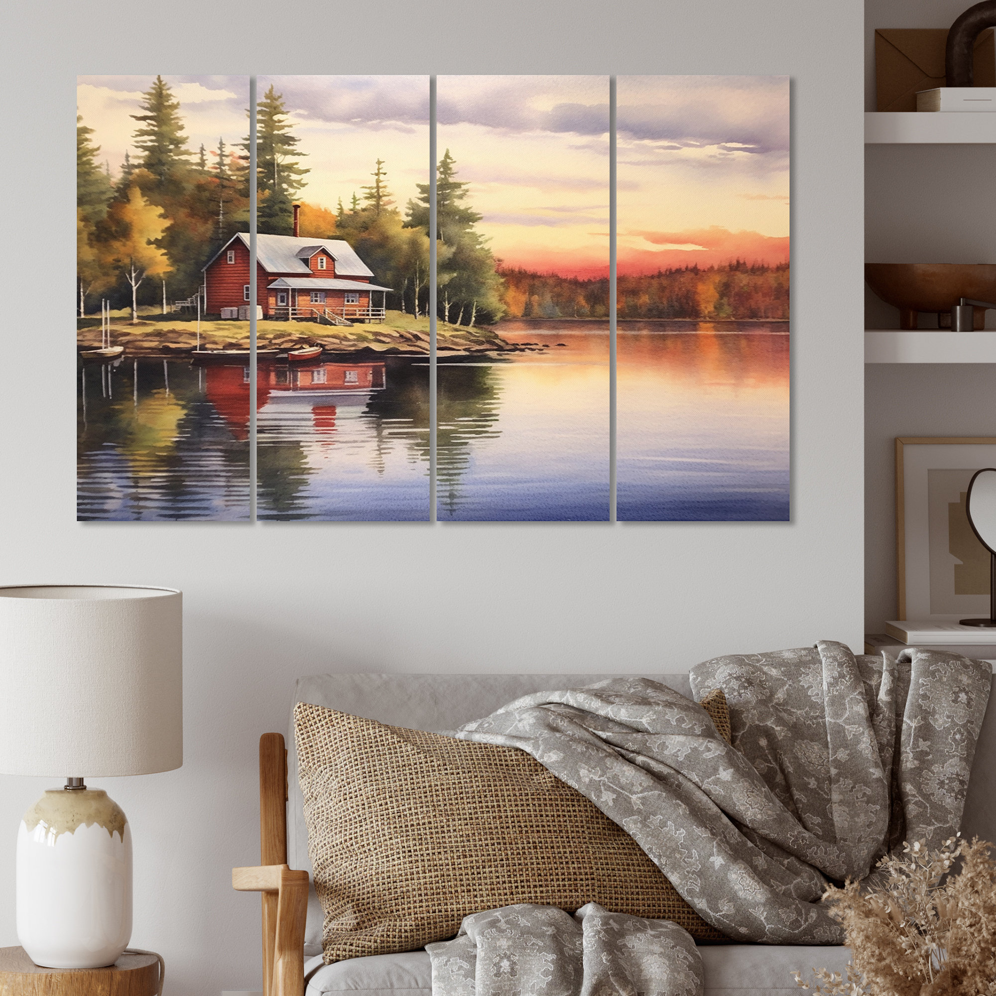 Loon Peak Cottage Hideaway - Countryside Wall Art Living Room - 4 ...