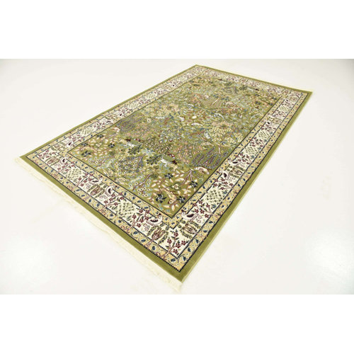 Astoria Grand Jackson Oriental Green/Ivory Area Rug & Reviews | Wayfair
