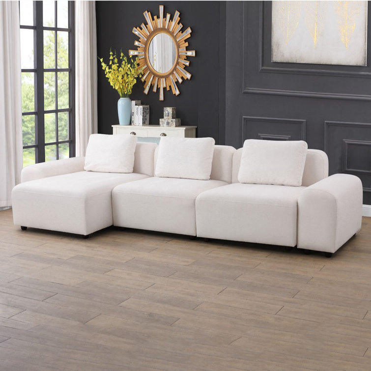 Ayannah 127.5" Round Arm Modular Sofa (Box 4/4 only, INCOMPLETE SET)