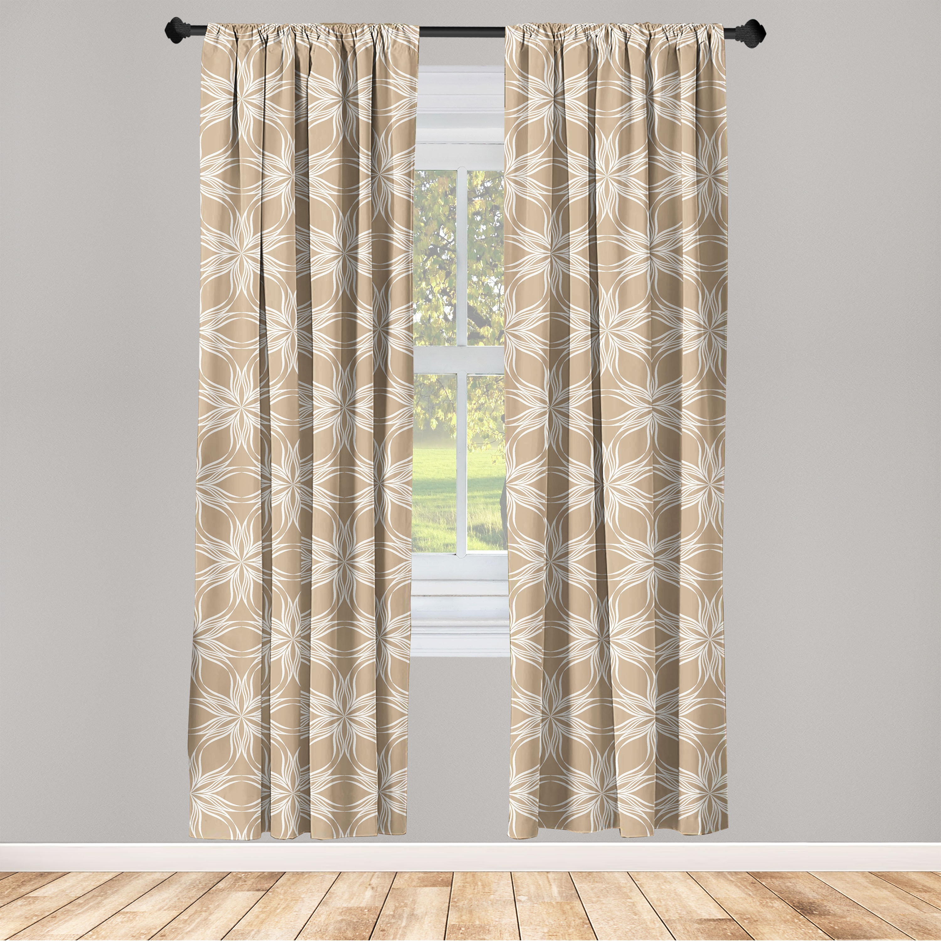 East Urban Home Fahimah Microfiber Semi Sheer Curtain Pair | Wayfair