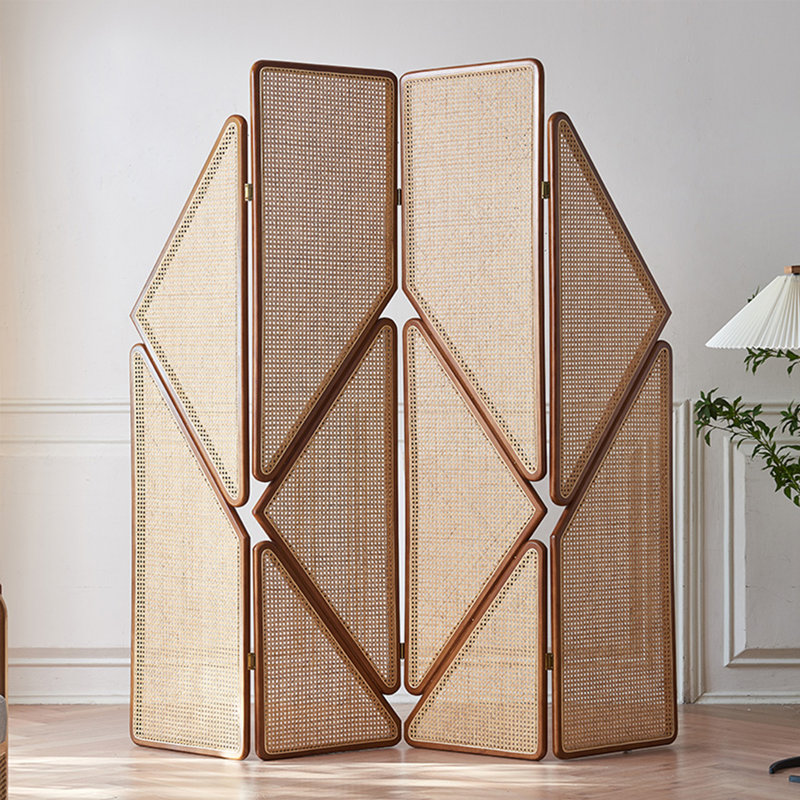 Sleek Surface Designs Solid Wood Vintage Rattan Divider | Wayfair