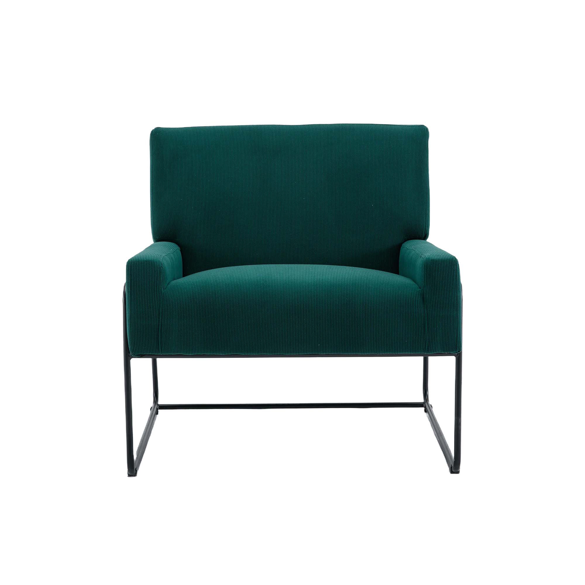 Ebern Designs Modern Industrial Slant Armchair With Metal Frame | Wayfair
