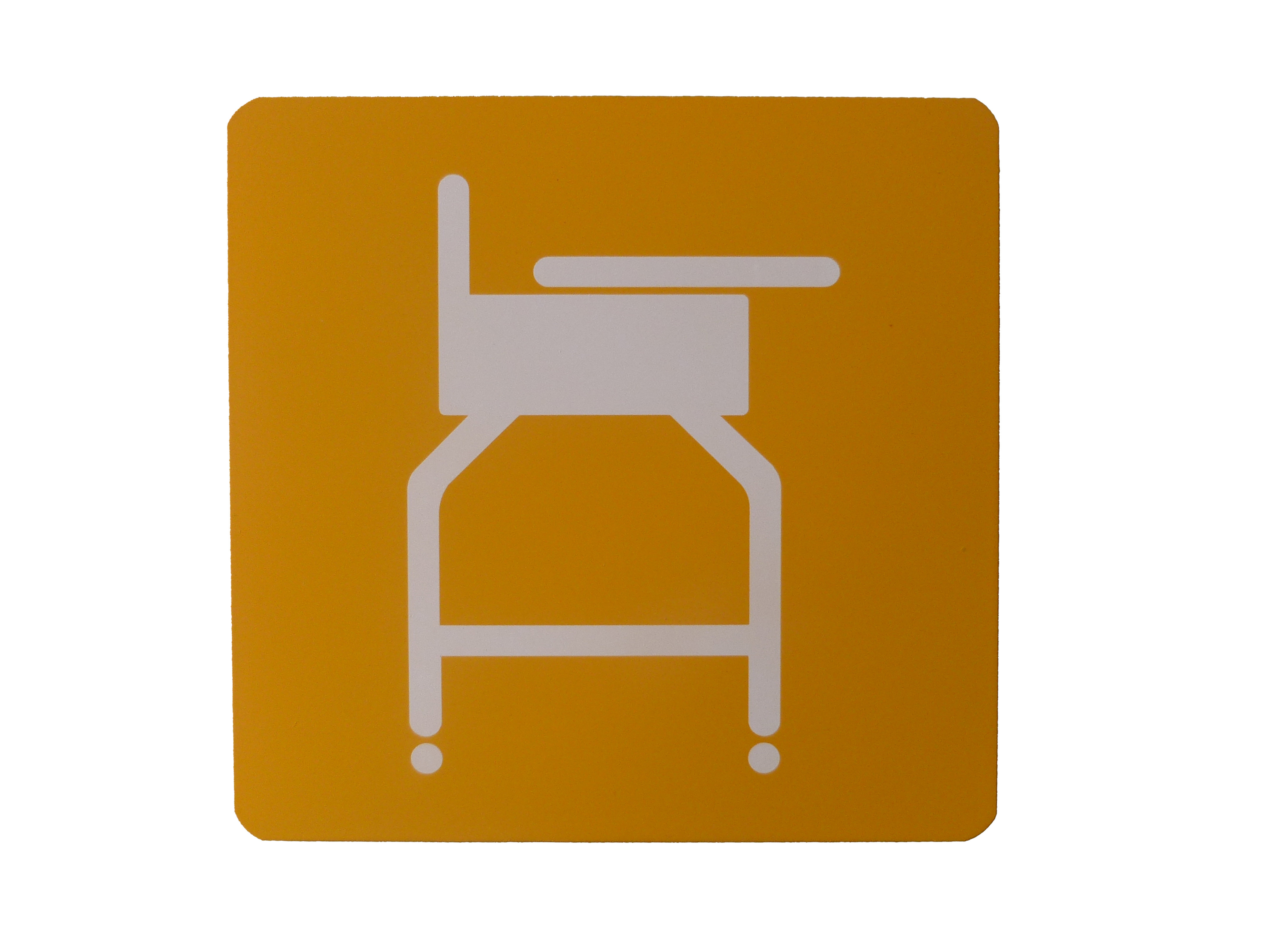 FixtureDisplays Yellow High Chair Location Sign Restaurant High Chair ...