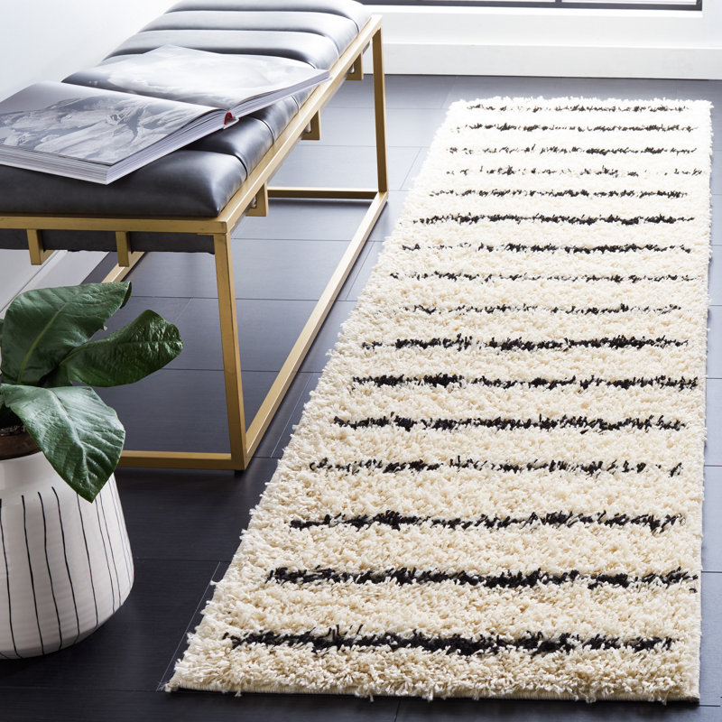 Wade Logan® Chandless Striped Ivory/Black Area Rug & Reviews | Wayfair