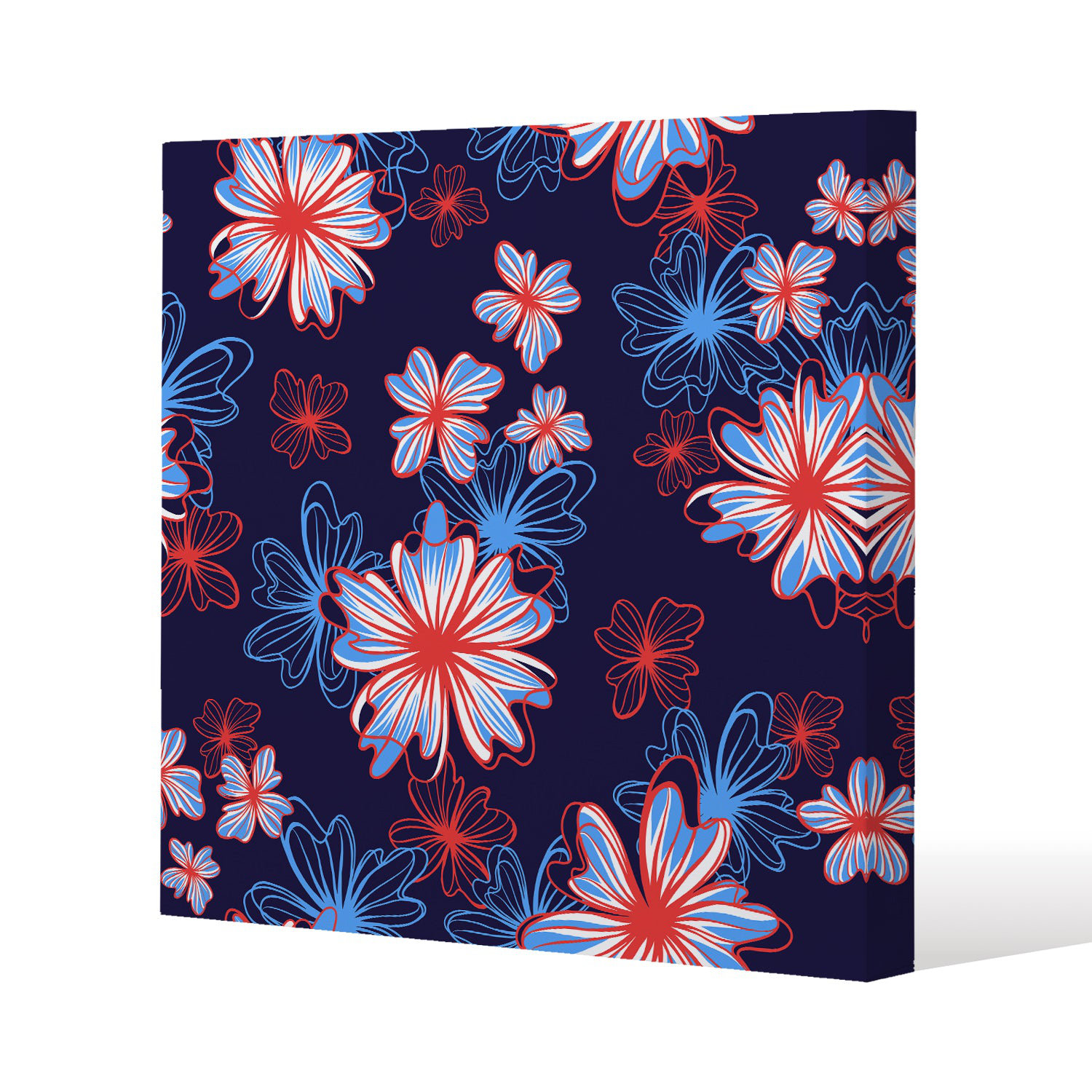 World Menagerie Flower Print Slim Style Canvas Print 60x60cm , 15mm ...