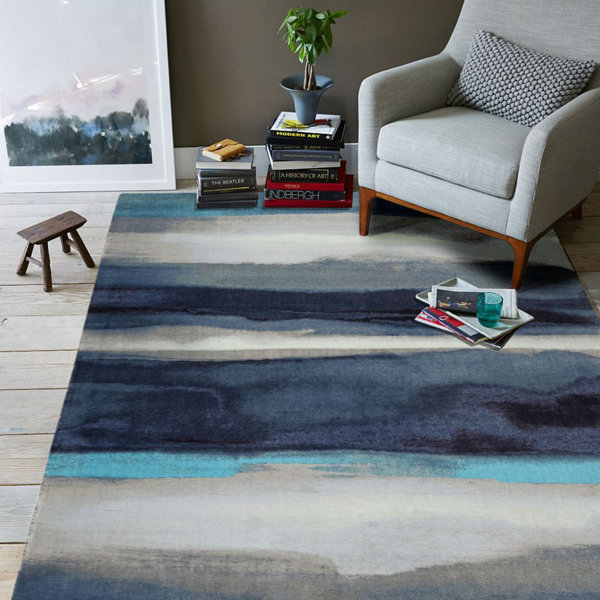 Williston Forge Labombard Abstract Tufted Blue/Gray Area Rug & Reviews ...