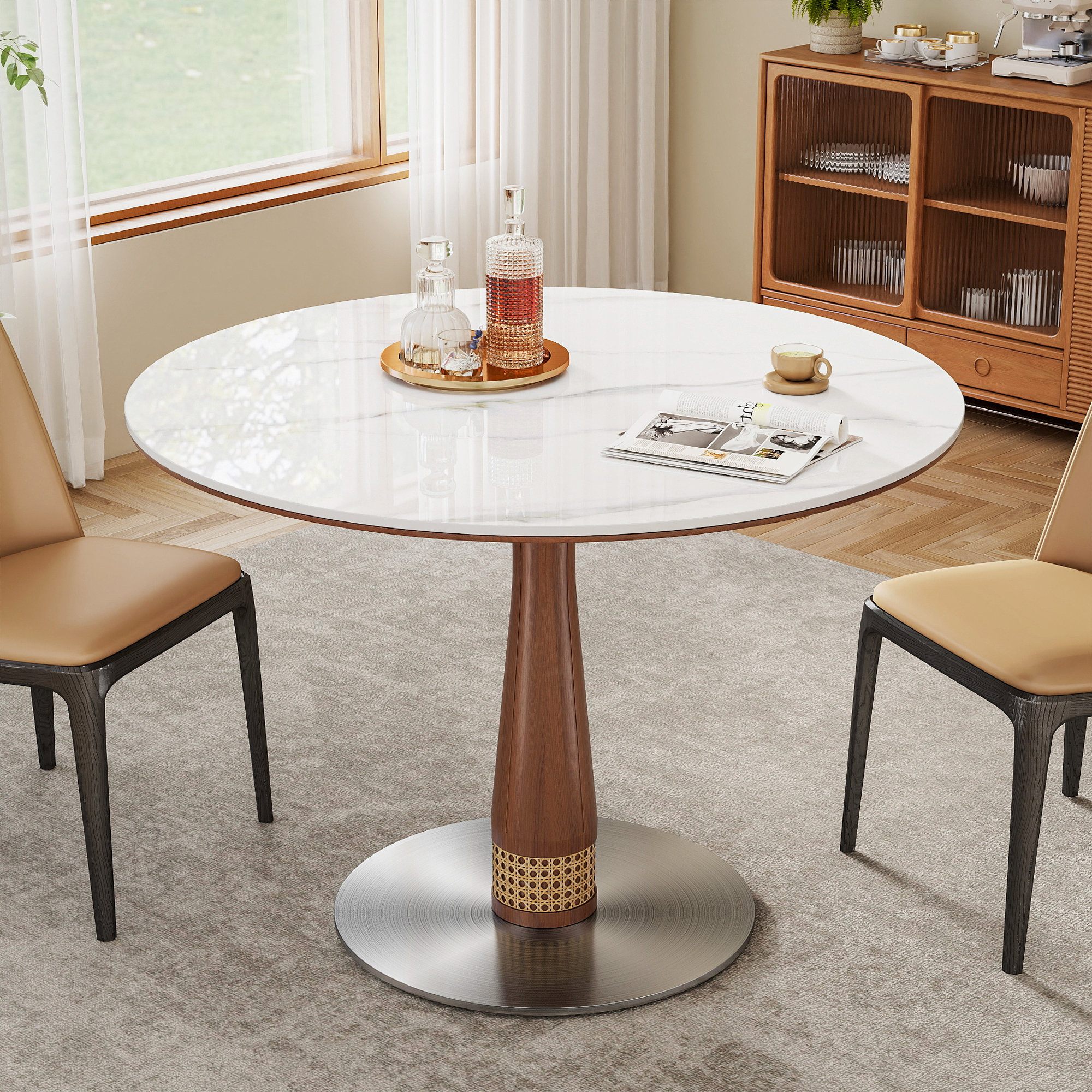 Bay Isle Home™ Round Sintered Stone Dining Table - Wayfair Canada