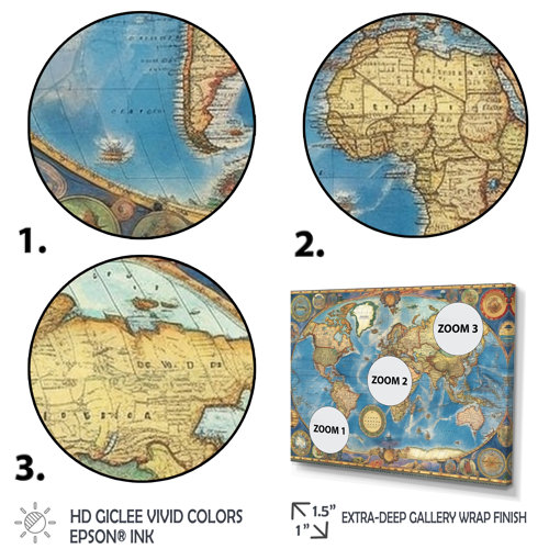 Lark Manor " Vintage World Map II " on Canvas | Wayfair