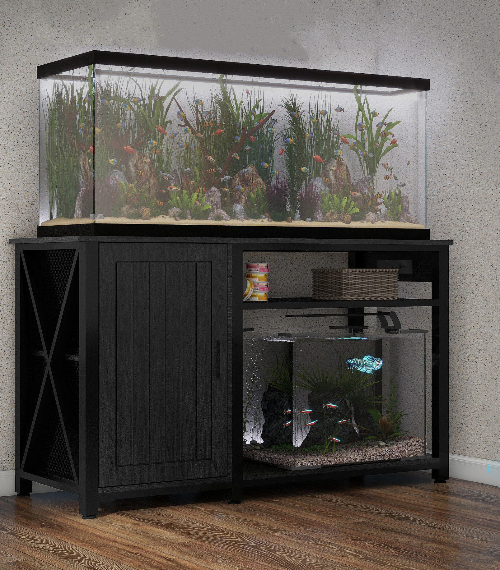 Archie & Oscar™ 55-75 Gallon Aquarium Stand With Storage Cabinet | Wayfair