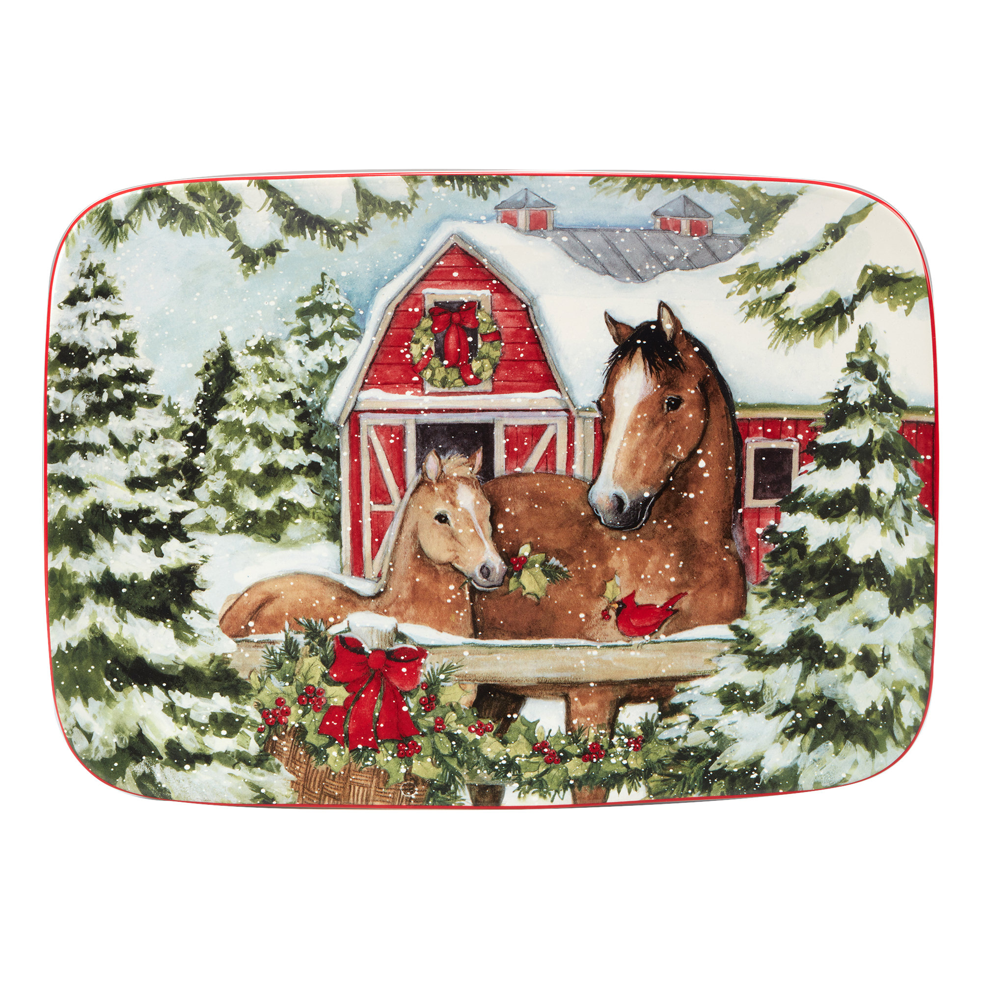 Certified International Homestead Christmas Rectangular Platter 14In X ...