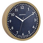 Crosley Analog Metal Quartz Tabletop Clock with Alarm in Black/Gold ...