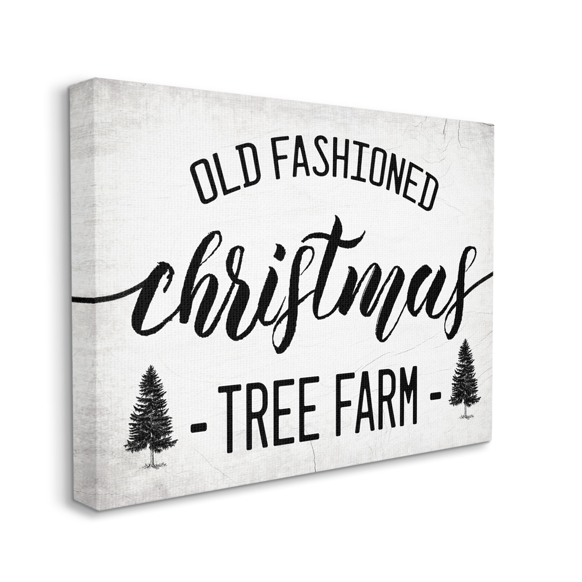 Stupell Industries Rustic Minimal Christmas Tree Farm Black White by ...