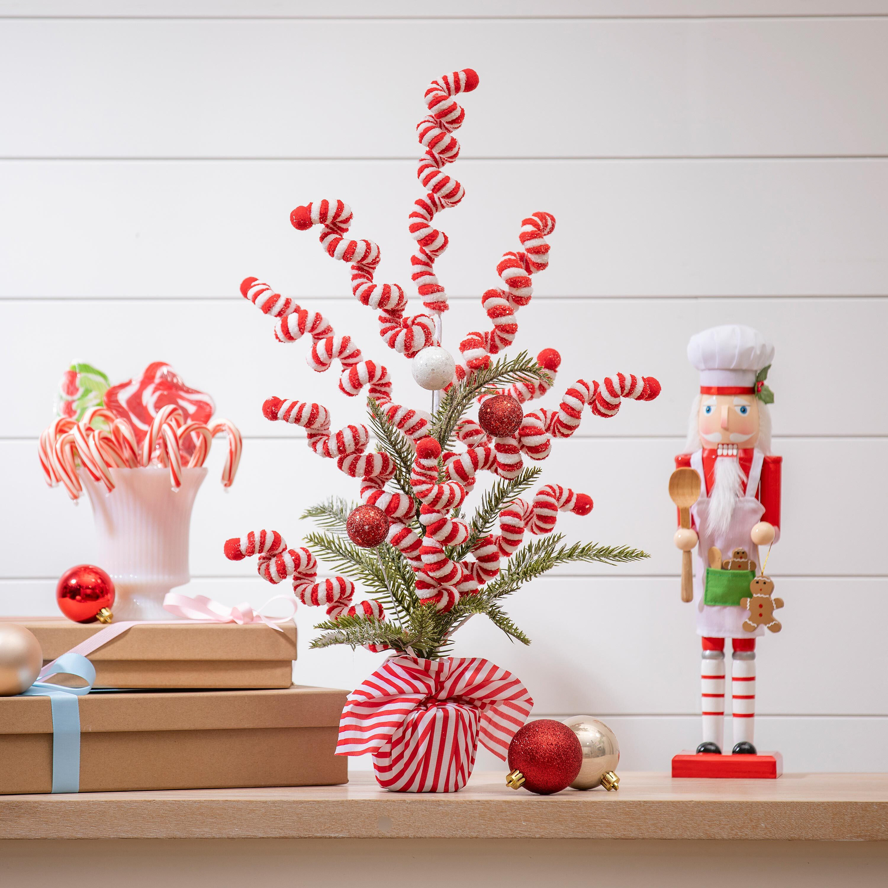 Primrue 22" Candy Cane Artificial Potted Tree | Wayfair