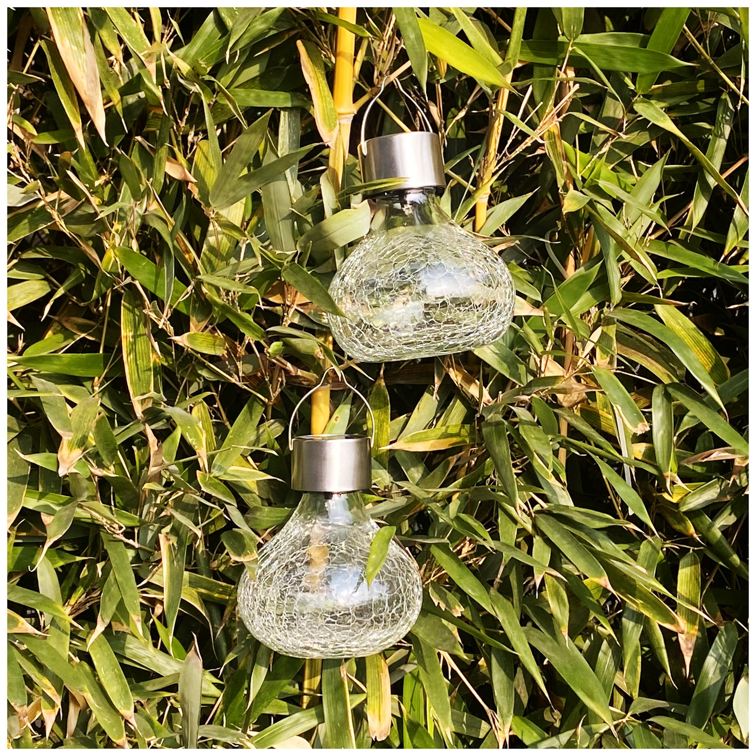 EZ Outdoor Waterproof Crackle Glass Solar Lantern & Reviews | Wayfair