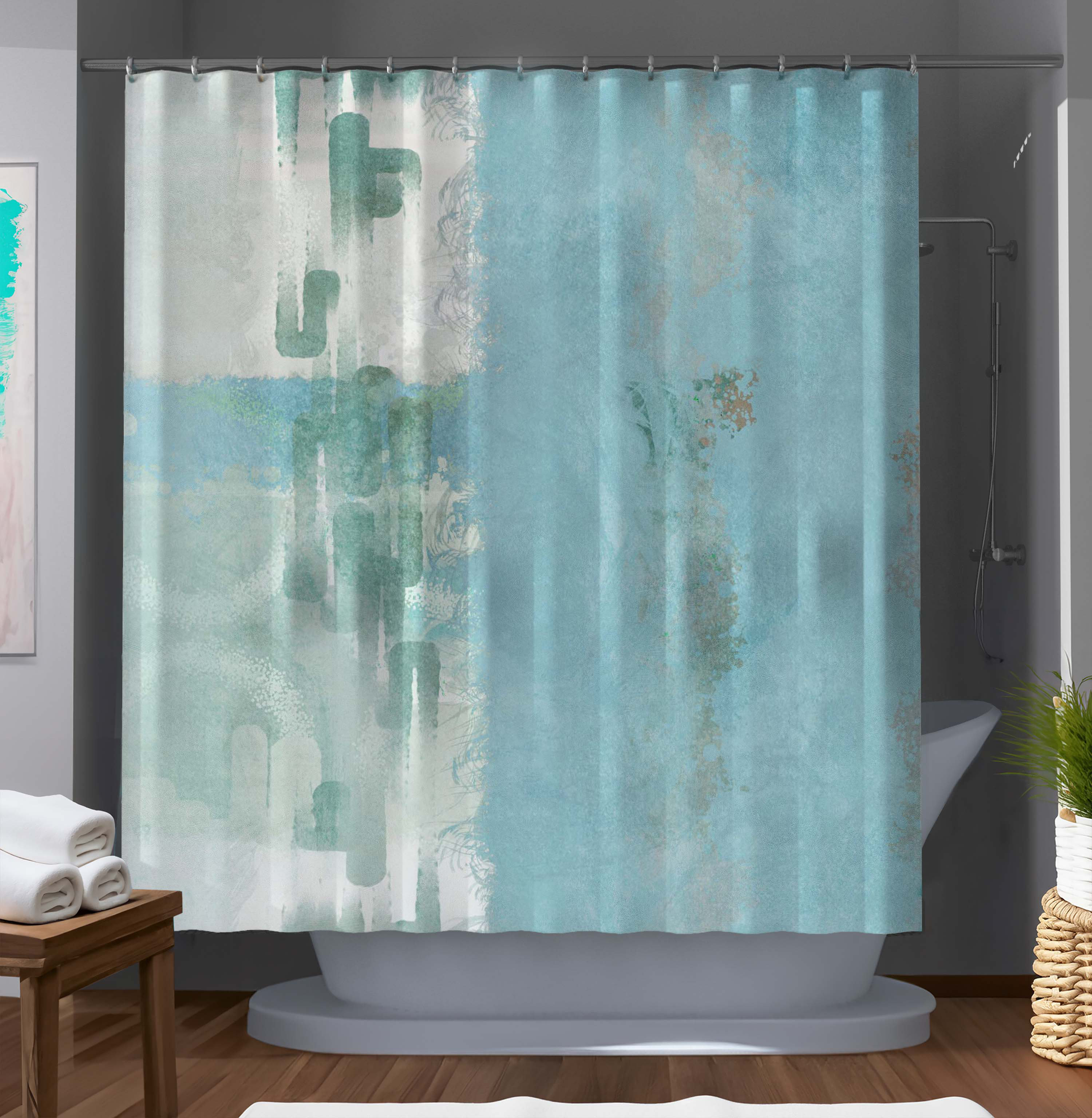 East Urban Home Emron Abstract Shower Curtain | Wayfair