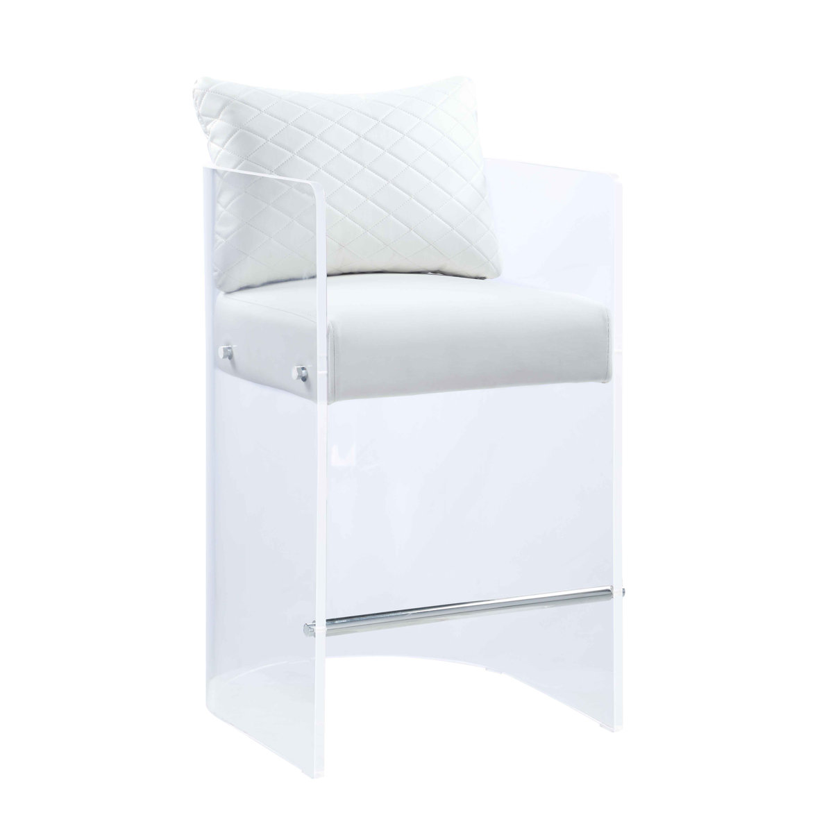 Orren Ellis Britten Counter Height Stool w/ Solid Curved Acrylic Frame ...