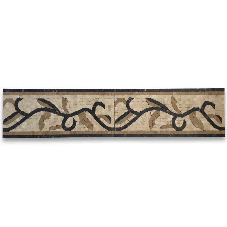 Marble Online Ivy Gold 5.9X13.4 Marble Mosaic Border Listello Tile ...