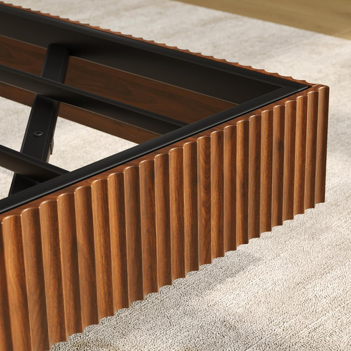 Wrought Studio™ Natural Floating Bed Frame With Led Lights, Modern ...