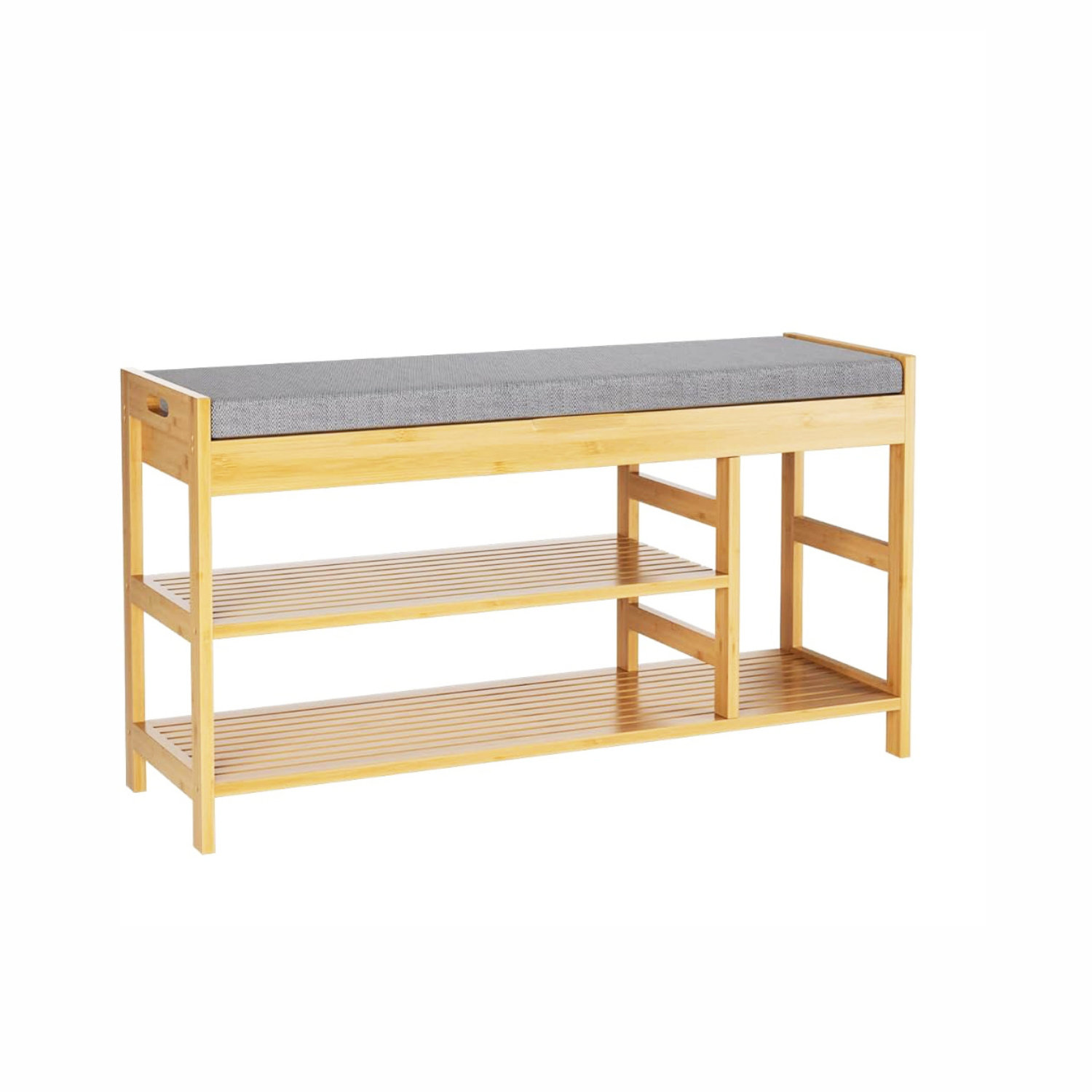 QICQA Bamboo Shoe Bench Rack with Storage | Wayfair