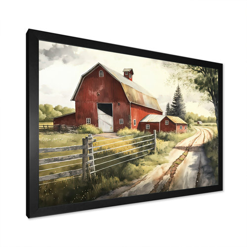 Red Barrel Studio® Picturesque Winding Path And Barn II - Farmhouse ...