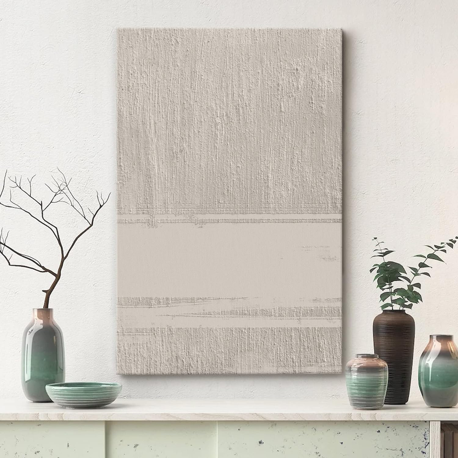 IDEA4WALL Minimal Landscape Gray Tan Rustic Color Block Field Abstract ...