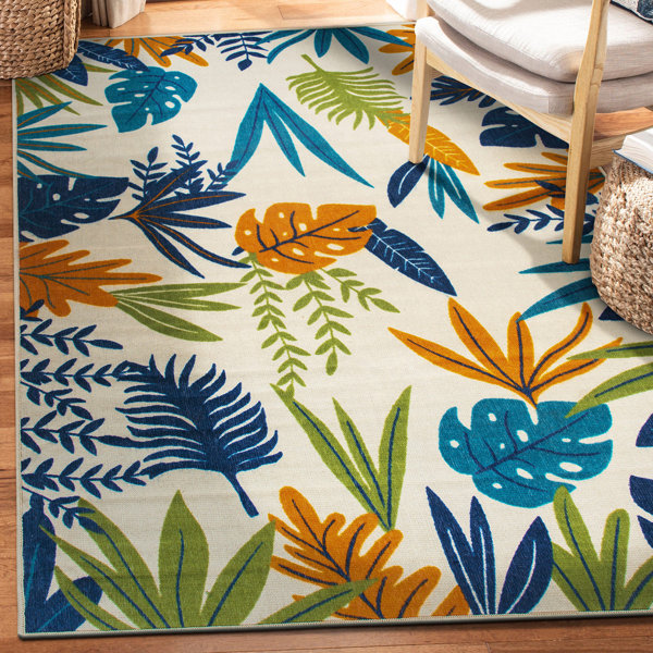 Bay Isle Home Brook Floral Blue/Green/Orange Area Rug & Reviews ...