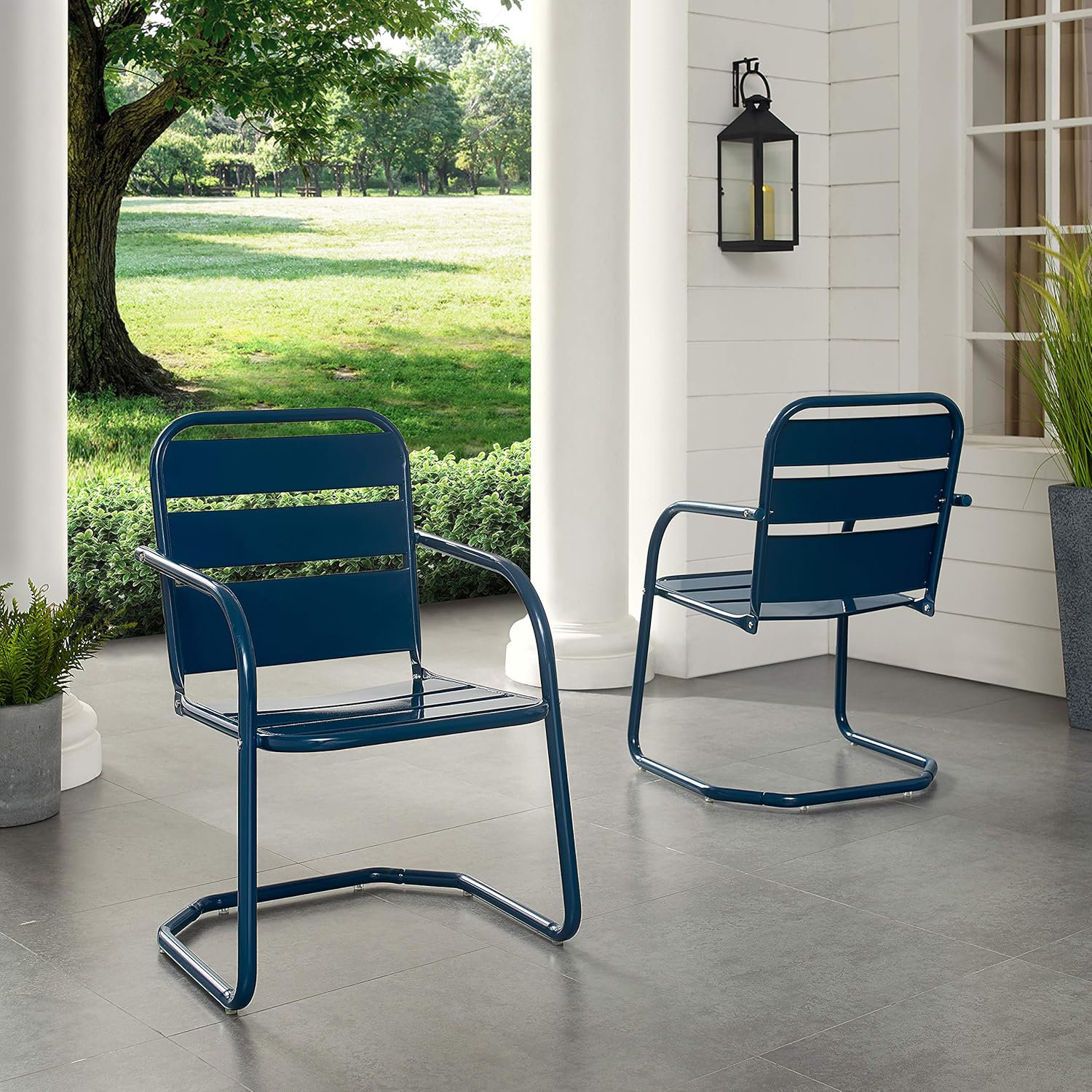 Hokku Designs 2-Piece Outdoor Chair Set, Retro Metal Patio Chairs For ...