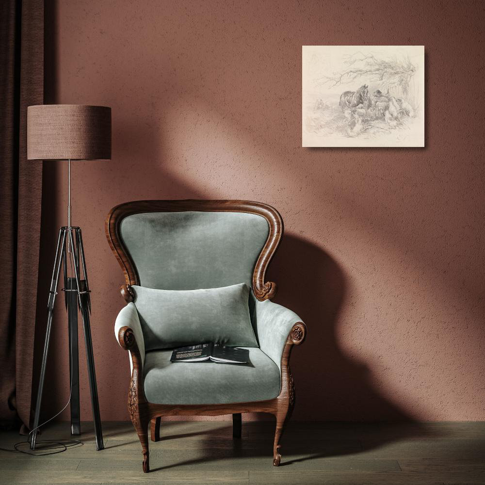 Winston Porter "Dismounted Rider Breaking Open a Fence for Foxhounds to ...