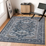 Blue Geometric Area Rugs You'll Love | Wayfair