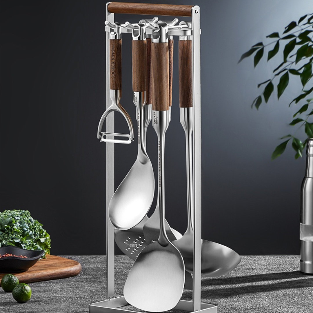 Xiangong Stainless Steel Kitchen Utensil Set With Silicone Spatula ...