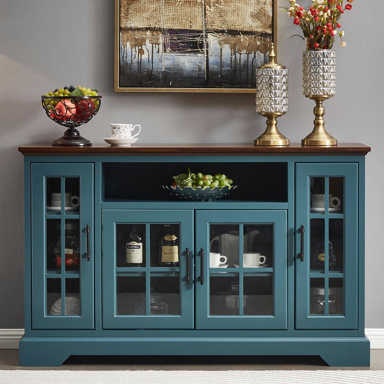 Lark Manor™ Buffet Table Sideboard Living Room Cabinet With 4 Doors ...