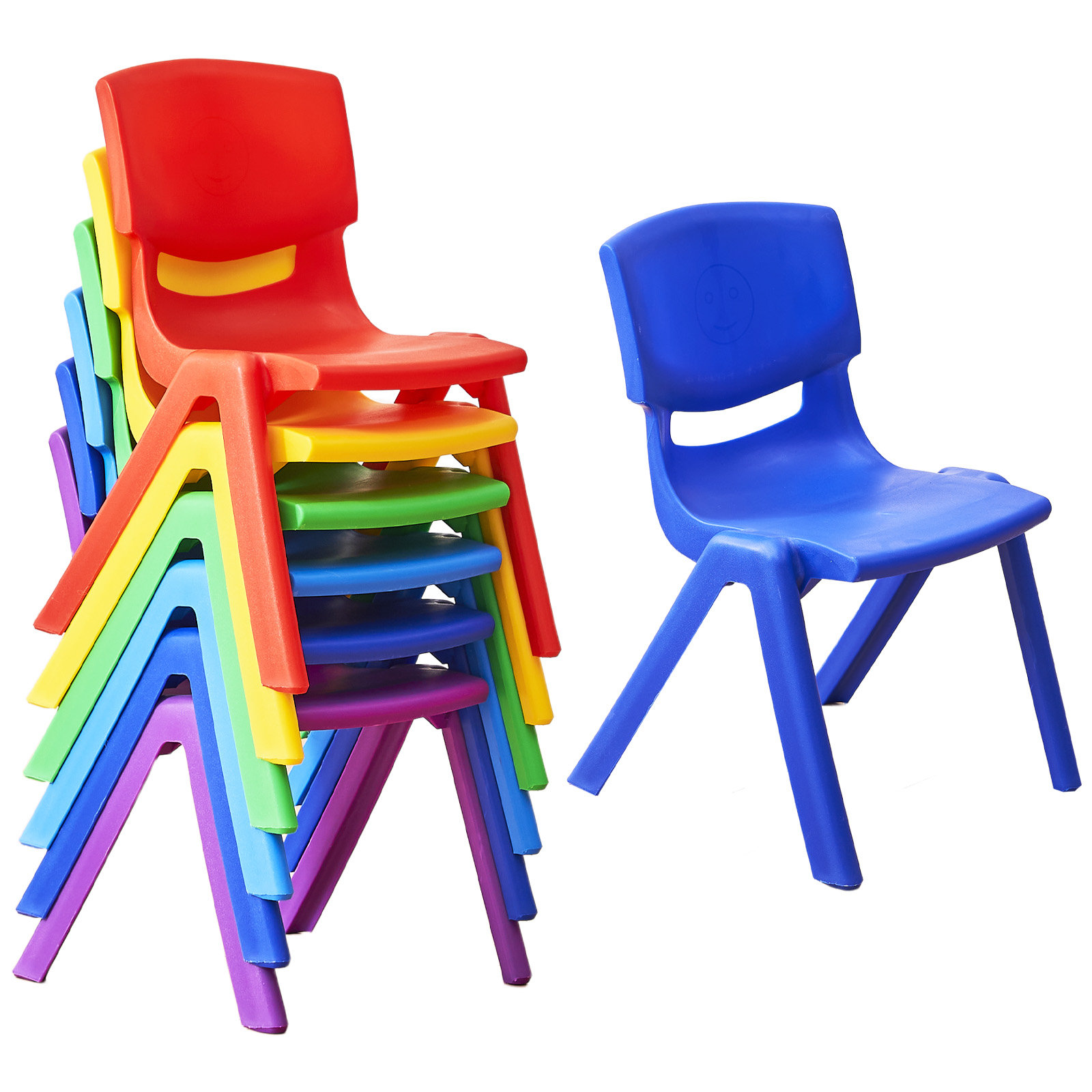 wanan 6Pcs Stackable School Chairs, Colorful Kids Plastic Chair for ...