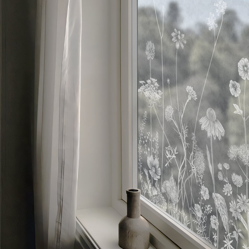 Winston Porter Thistle Imitation Etched Glass Static Cling Window Decal ...