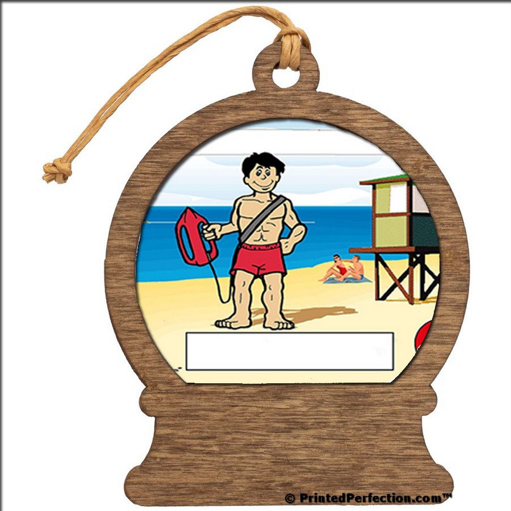 Printed Perfection Personalized Lifeguard - Male Wooden Snow Globe ...