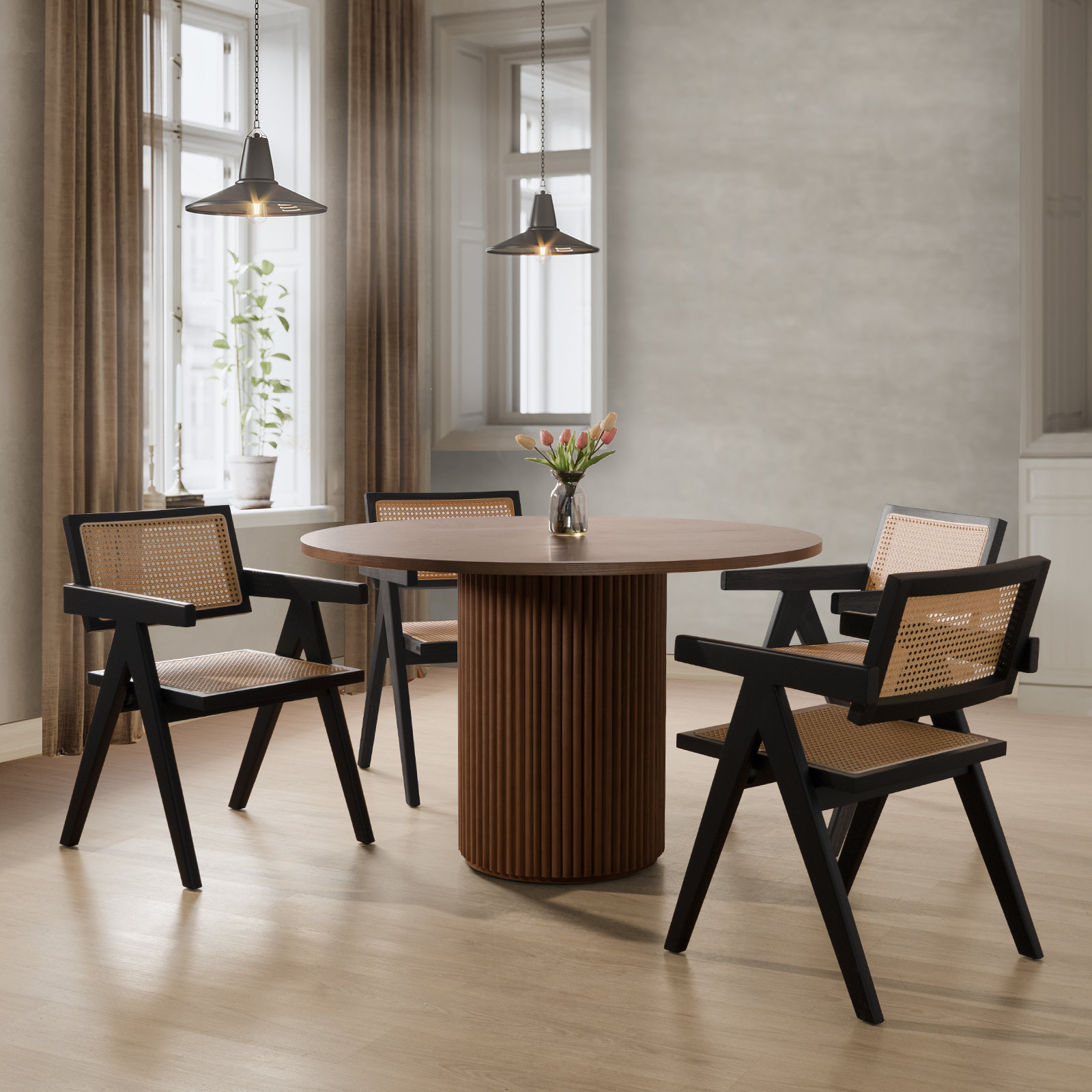 Hokku Designs Rees Round 47'' Restaurant Dining Set | Wayfair