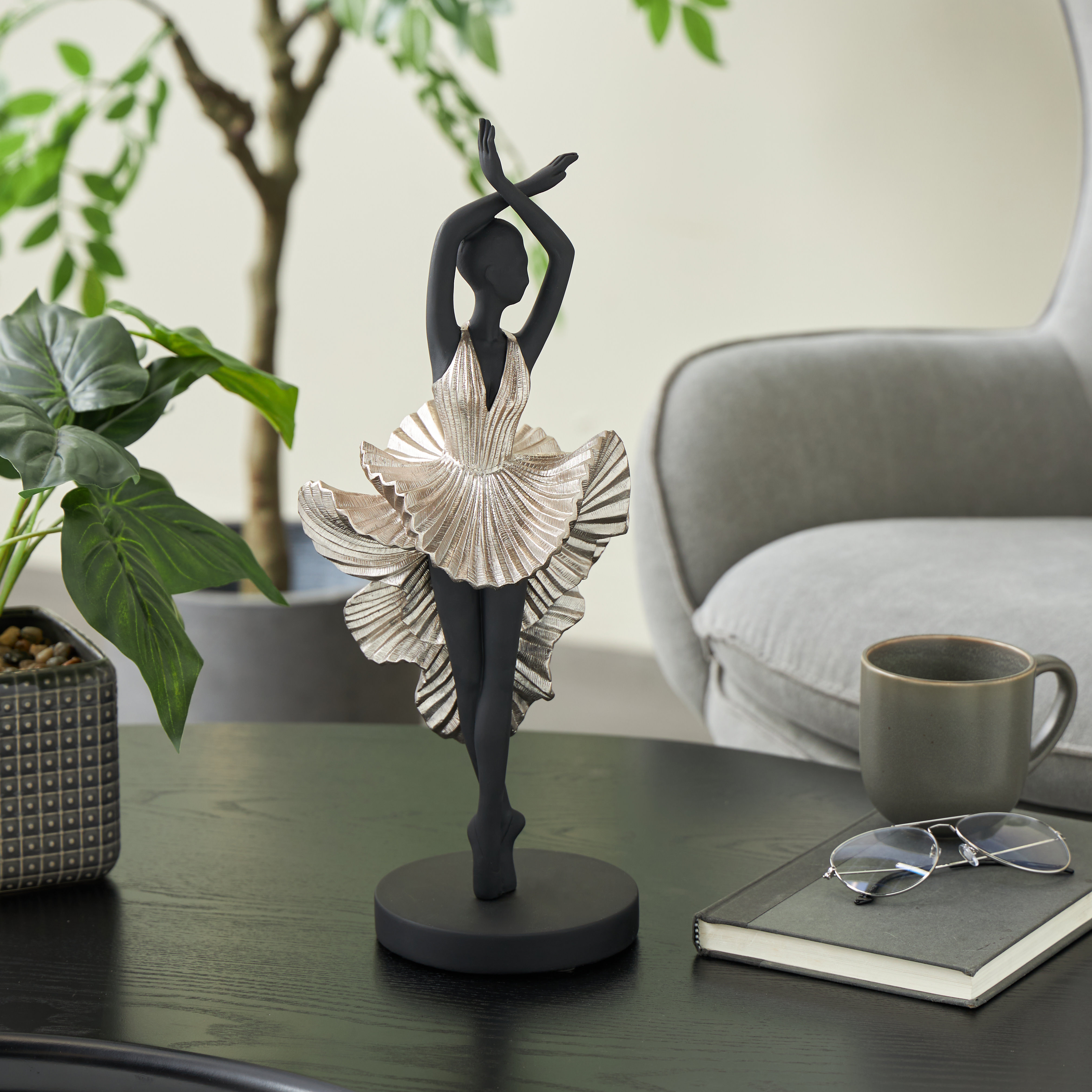 Lark Manor Cole And Grey Polystone Ballerina Dancer Decorative ...