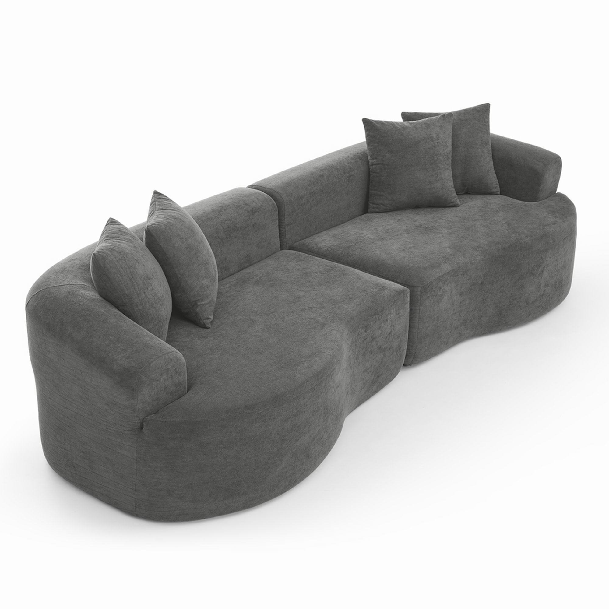 Brayden Studio® Hana 113'' Upholstered Boneless Sectional Sofa,No ...
