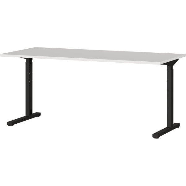 Latitude Run Mechanically height-adjustable Alexeya desk, in light gray ...