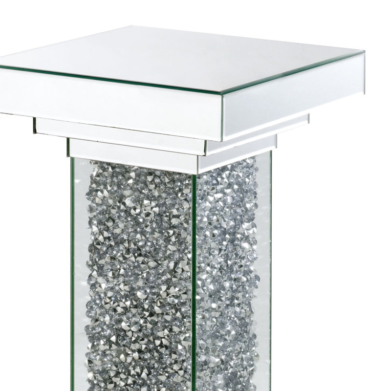 Mercer41 Pedestal Stand, Mirrored & Faux Diamonds | Wayfair