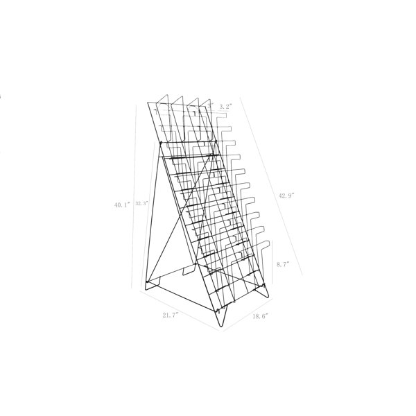 FixtureDisplays 10-Tiered Wire Literature Stand for Floor, 20 Pockets ...