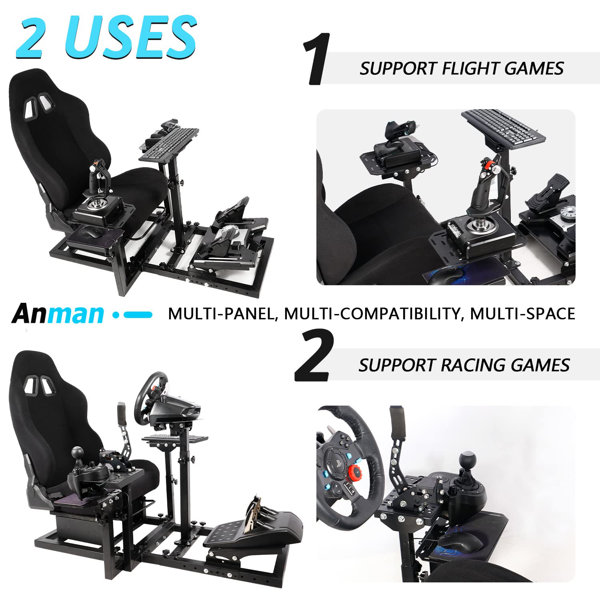 Anman Flight Simulator Bracket Racing Simulator Stand NO Steering Wheel ...