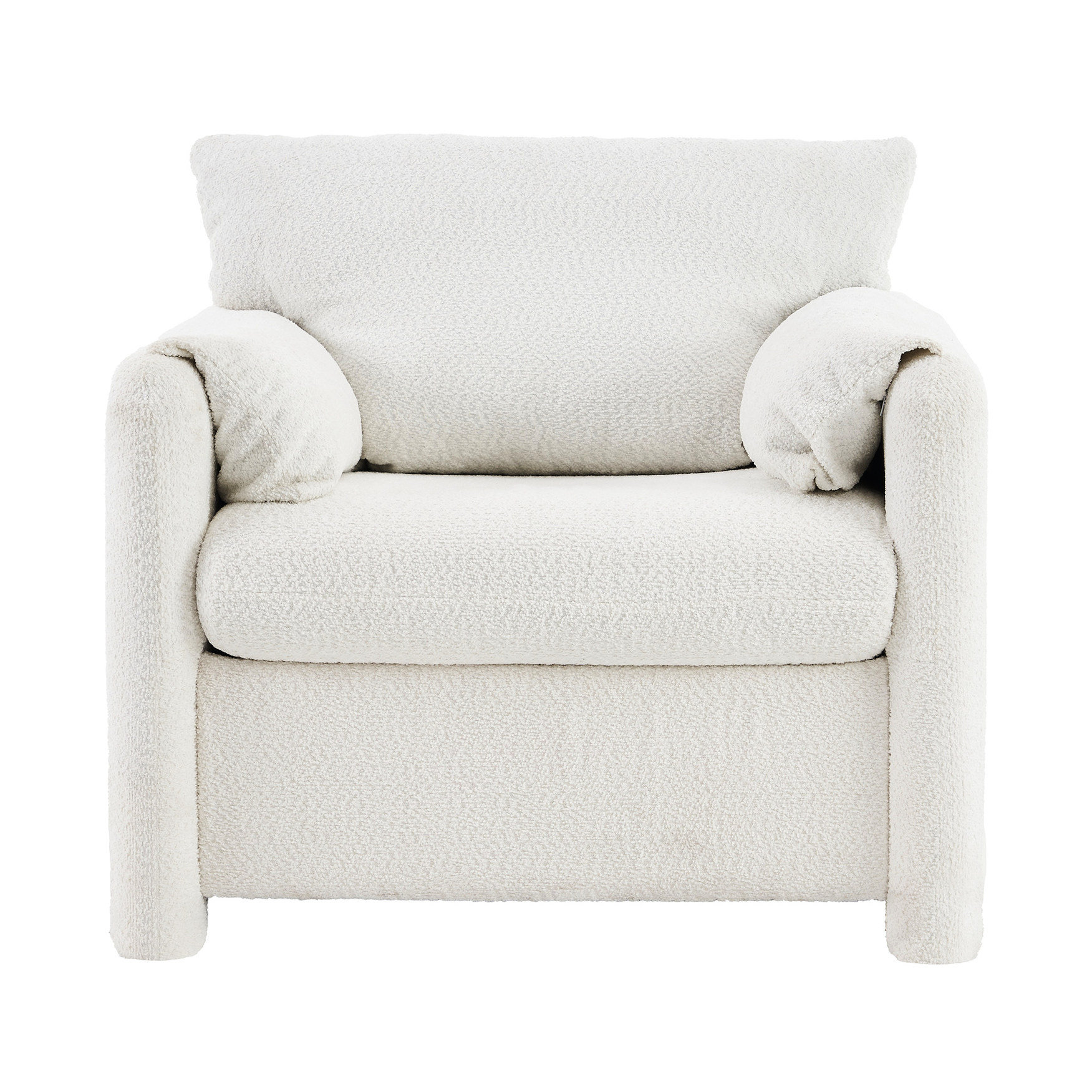 Ebern Designs White Arm Rest Chair - Chenille Fabric And Build For Dorm ...